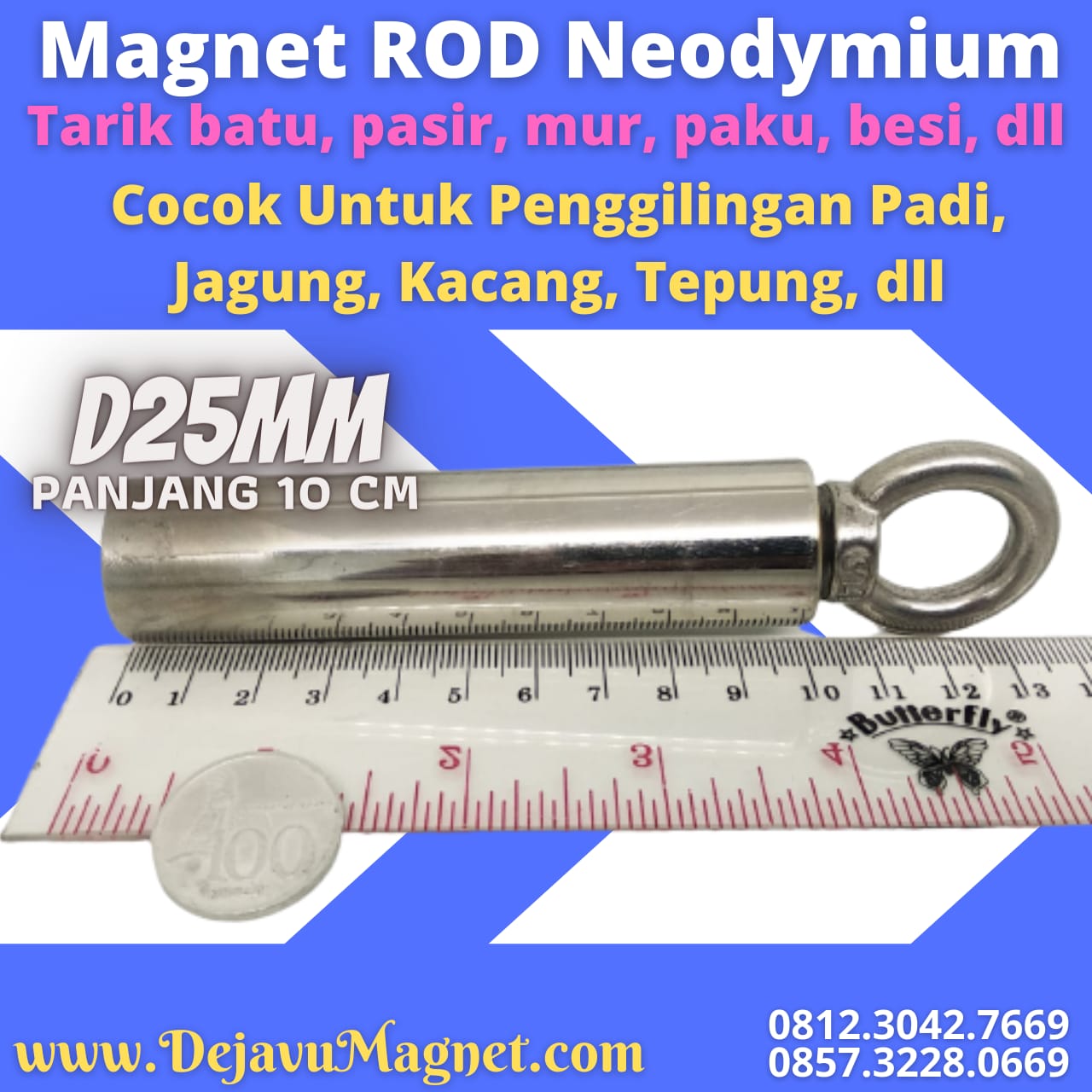 hub: 0857.3228.0669 | Silinder Magnet Asli Neodymium Batangan Panjang ...