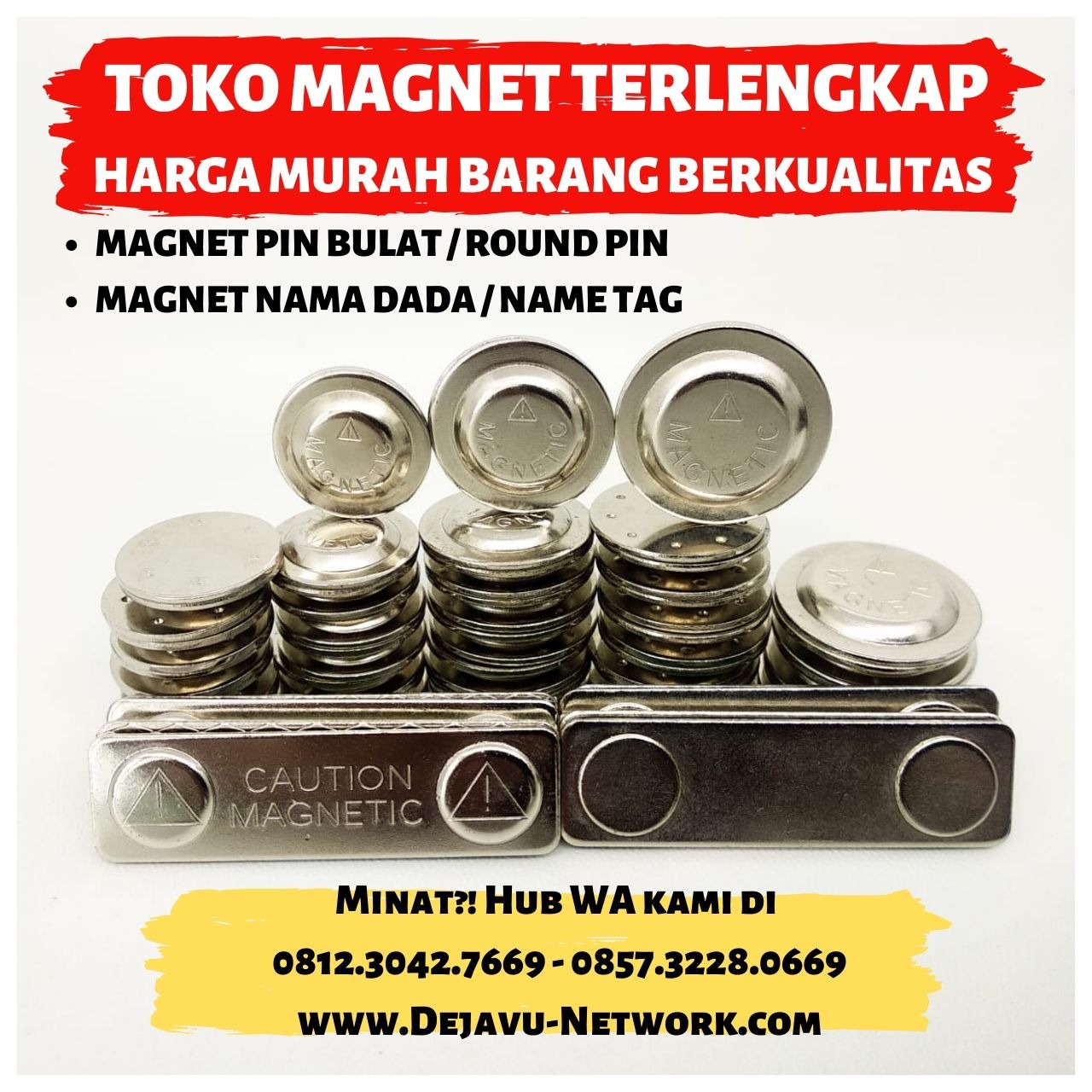 hub: 0857.3228.0669 | Grosir Magnet Pin Bulat/Magnetic Round Pin Logo ...