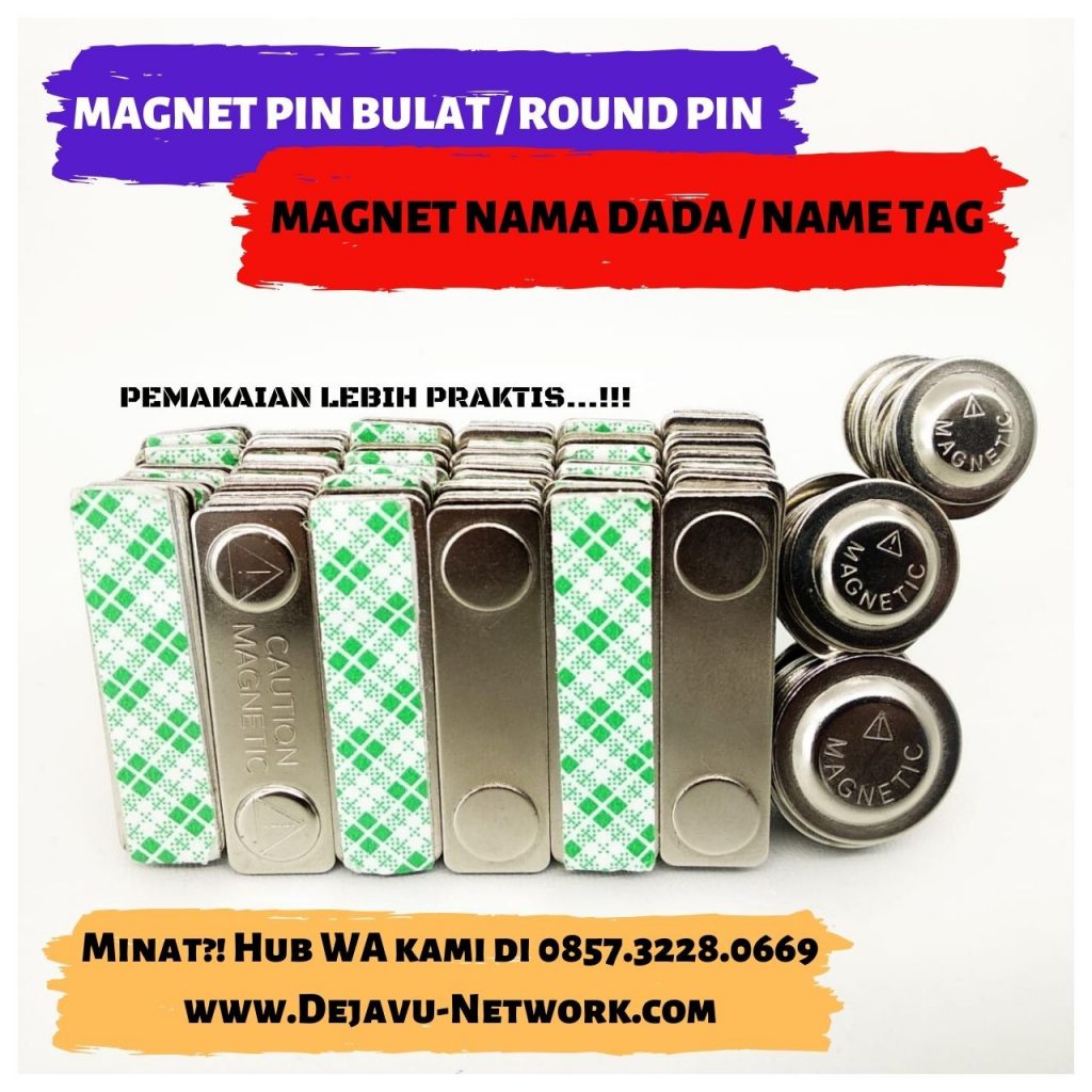 hub: 0857.3228.0669 | Grosir Magnet Pin Bulat/Magnetic Round Pin Logo ...